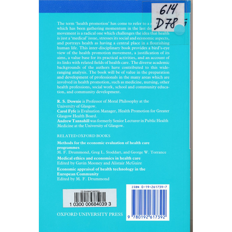 Health promotion : models and values