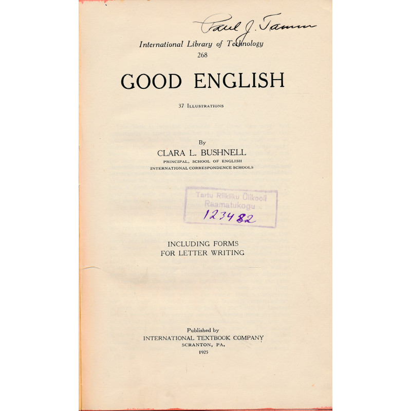 Good English : Including forms for letter writing